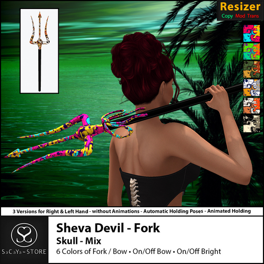 Second Life Marketplace - SaCaYa - Sheva Devil - Fork - Skull - Mix